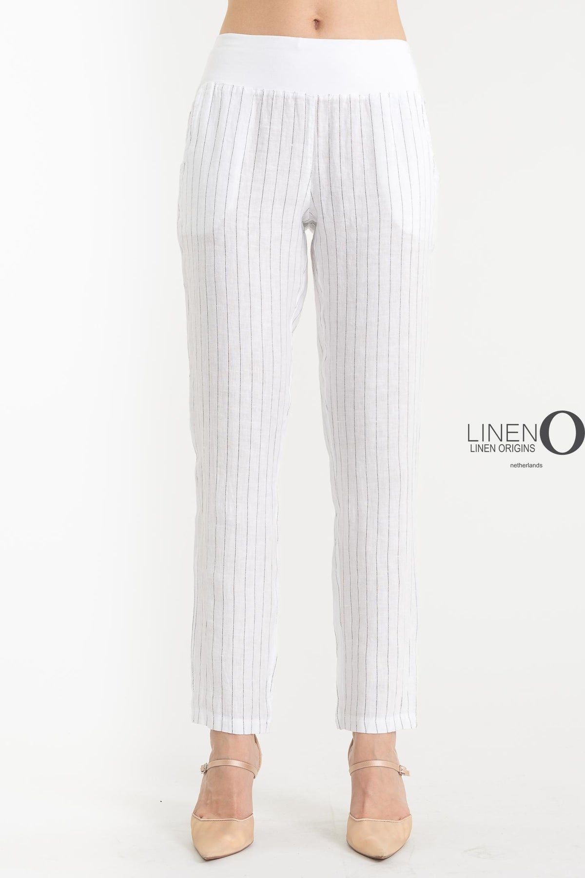 French Linen Slim Pant Pinstripes – Breathable Naturals | Glam & Fame ...