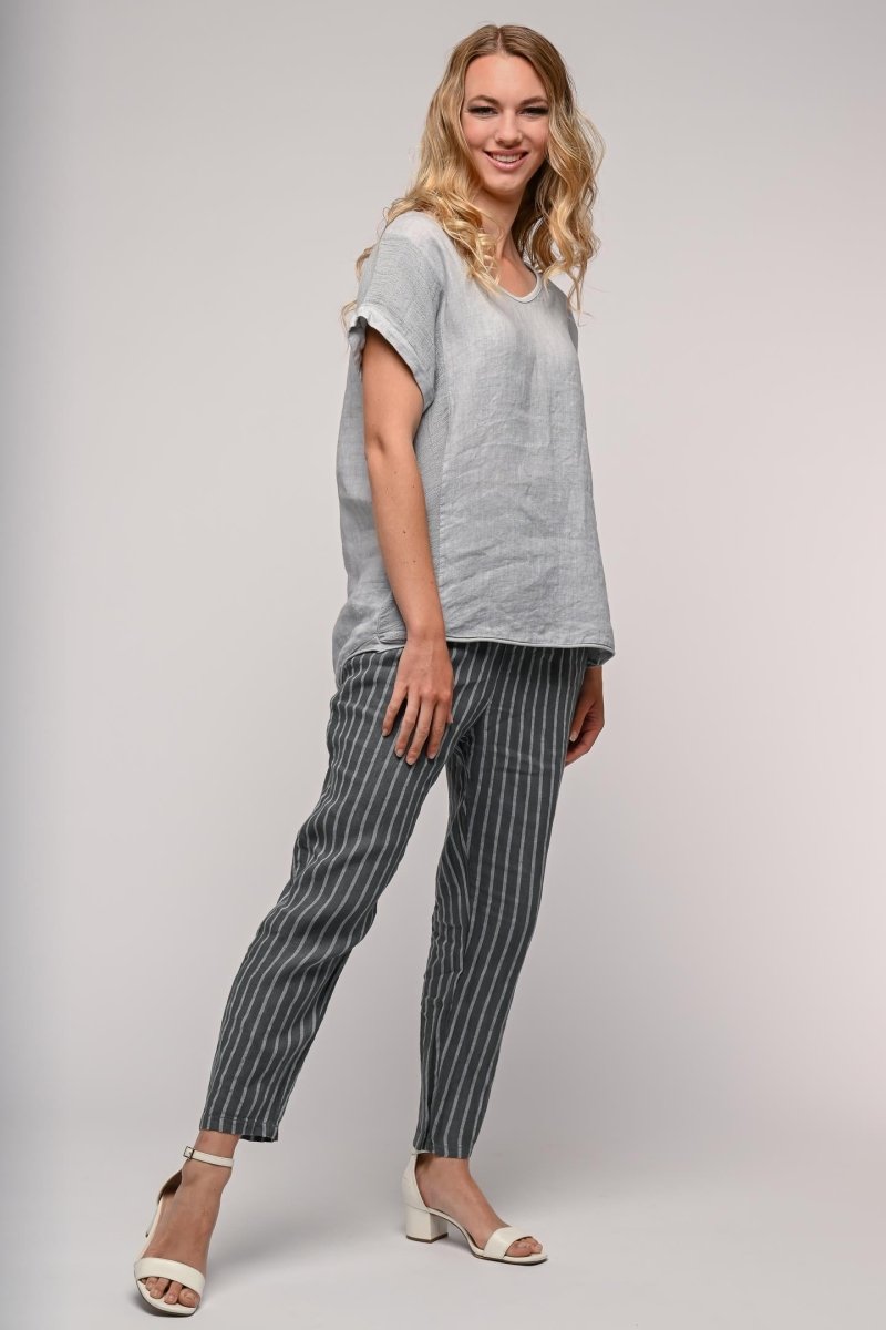 French Linen Top V-Neck – Breathable Naturals | Glam & Fame Clothing