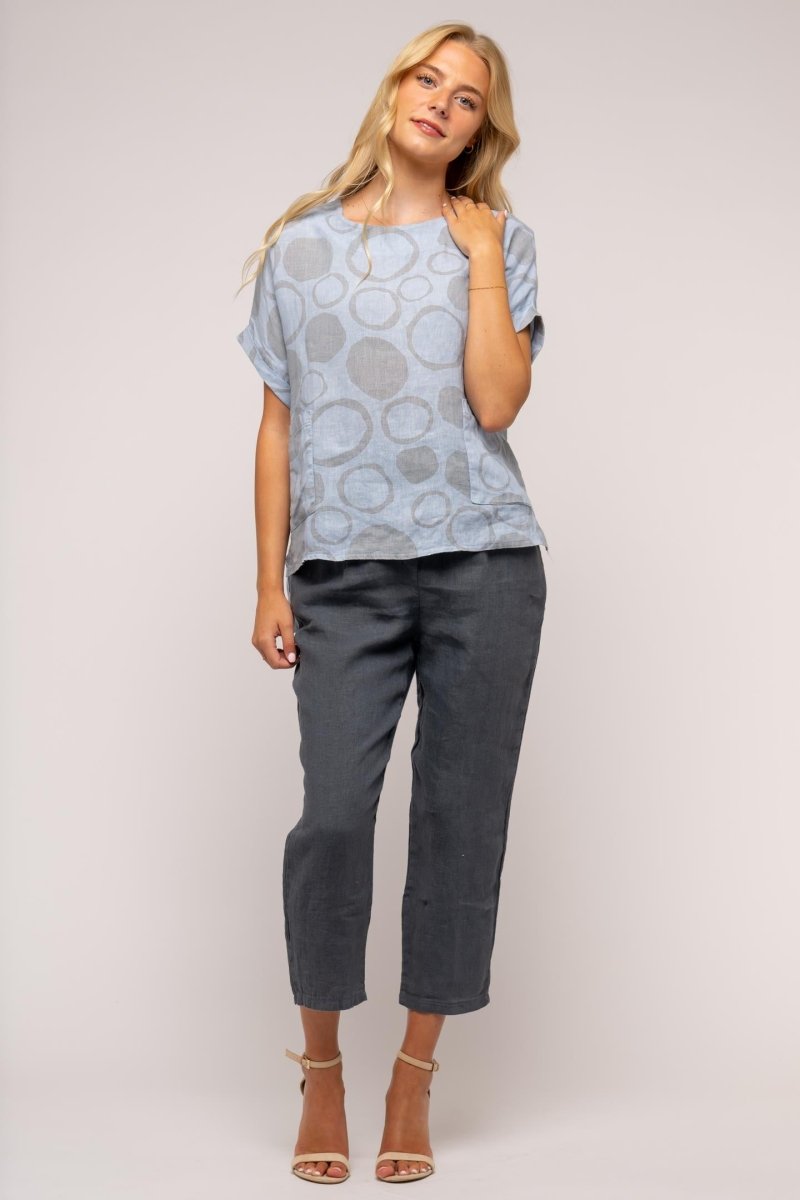 French Linen Top Spots Print – Breathable Naturals | Glam & Fame Clothing